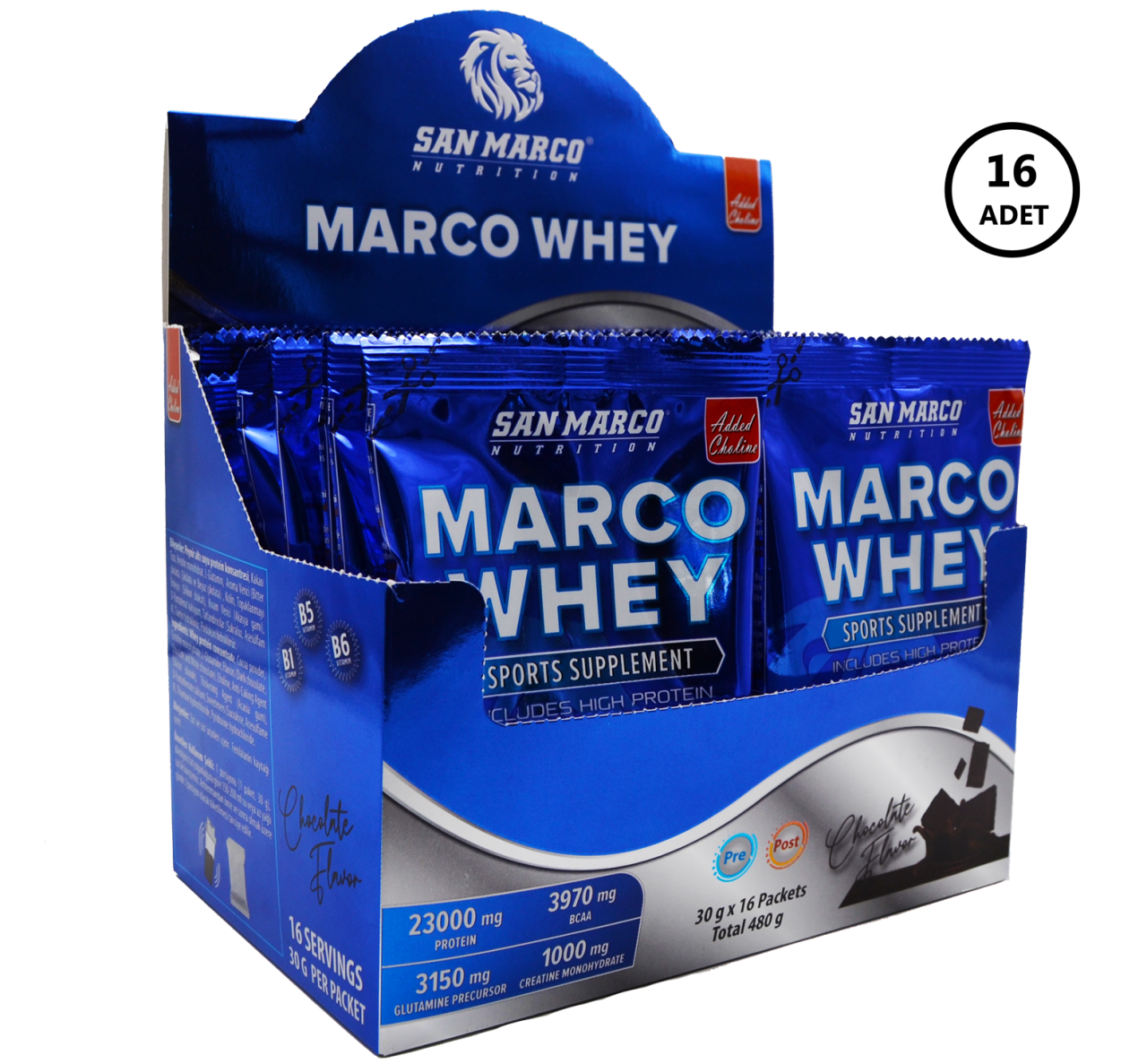 Sanmarco Nutrıtıon MARCO WHEY ÇİKOLATA AROMALI 30 GR Protein Tozu | San ...